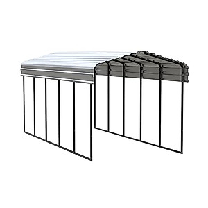 Arrow Carports Galvanized Steel Carport, Compact Car Metal Carport Kit, 10' x 24' x 9', Eggshell