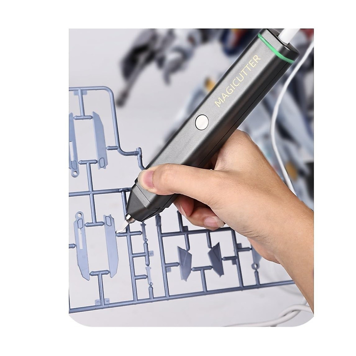 Portable Ultrasonic Cutter for Leather 3D Printing Plastic DIY 30W 40KHz, with 40pcs Replacement Knife and Fixtures
