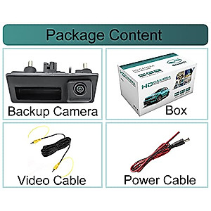 Vehicle HD 720P Backup Camera for Audi A4L A5 A3 Q3 Q5 RS6 for VW Passat Tiguan Jetta Sharan Touareg Lavida Skoda, Car Rear View Trunk Handle Camera