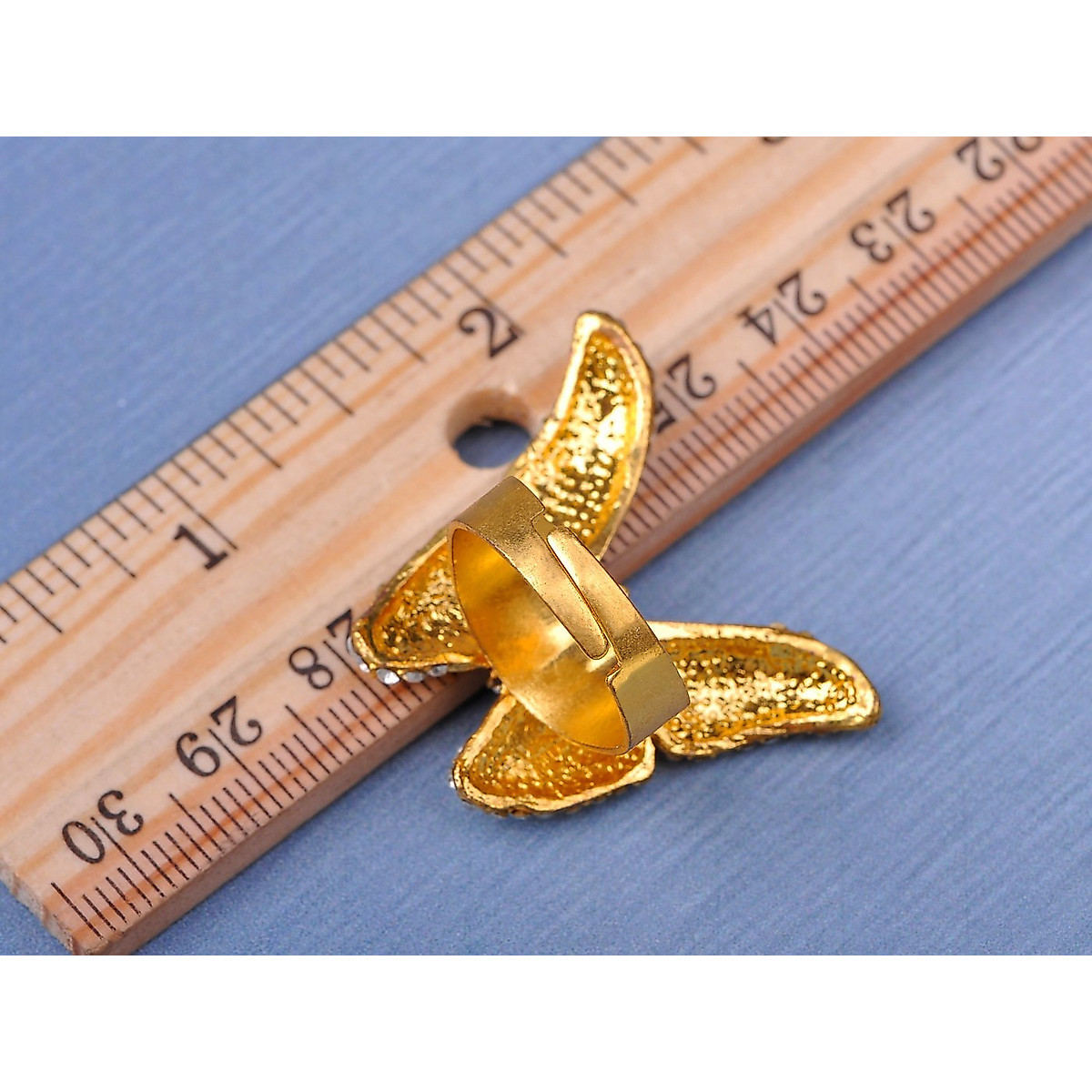 Alilang Butterfly Purple Enamel Crystal Synthetic Amethyst Rhinestone Spring Fashion Custom Ring