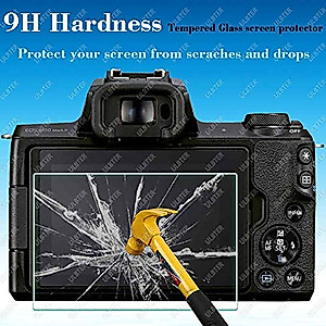 ULBTER Screen Protector for Canon EOS M50 Mark II Camera & Hot Shoe Cover 0.3mm 9H Hardness Ultra-clear Tempered Glass Screen Protector,Anti-Scrach Anti-Fingerprint Anti-Dust Anti-Bubble [3 Pack]