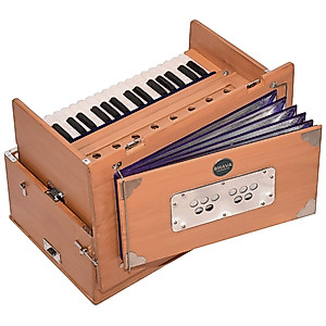 Bhava Mini "Kirtan" Harmonium | Standard Edition -Natural | Professionally Tuned & Refined in U.S.| Indian Instrument ~ Handmade, Perfect for Yoga, Kirtan | Fits in Overhead Compartment