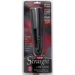 Revlon Smooth and Straight Ceramic Flat Iron | Fast Results, Smooth Styles (1 in)