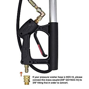 Biswing Commercial Grade Telescoping Pressure Washer Wand for Pressure Washers with Belt, Gutter Cleaner Attachments & 5 Nozzle Tips, 4000 PSI