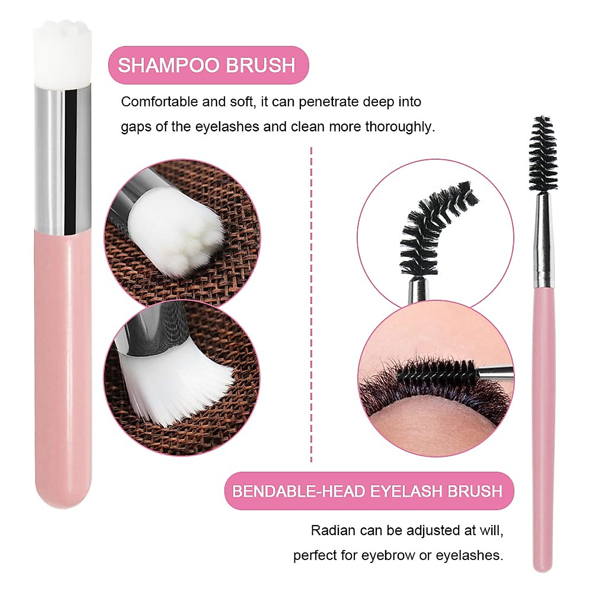 Lash Shampoo 50ml Eyelash Extension Cleanser with Brush and Mascara Wand Eyelid Foaming Cleanser Lash Foam Shampoo for Lash Extensions (50ml/1.7fl oz)