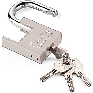 AMMIY Locks with 4 Keys，Keyed Alike Heavy Duty Pad Lock，Outdoor Solid Brass Keyed Padlock, High Security Wraped Beam Padlock with Key for Gate Lock School Gym Locker Storage Unit Fence Hasp Toolbox