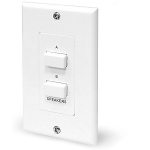 Pyle in Wall Speaker Selector Switch - Home Audio 2-Channel A/B Dual Channel Speakers Controller Pod Box - Control and Activates (2) Pair of Indoor or Outdoor Speakers PVCS2 White