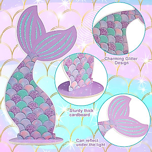 Mermaid Party Decorations Glitter Mermaid Table Centerpiece for Birthday Party Under The Sea Table Centerpiece Ocean Theme Table Ornaments for Girl Baby Shower Birthday Party Supplies DIY Decor