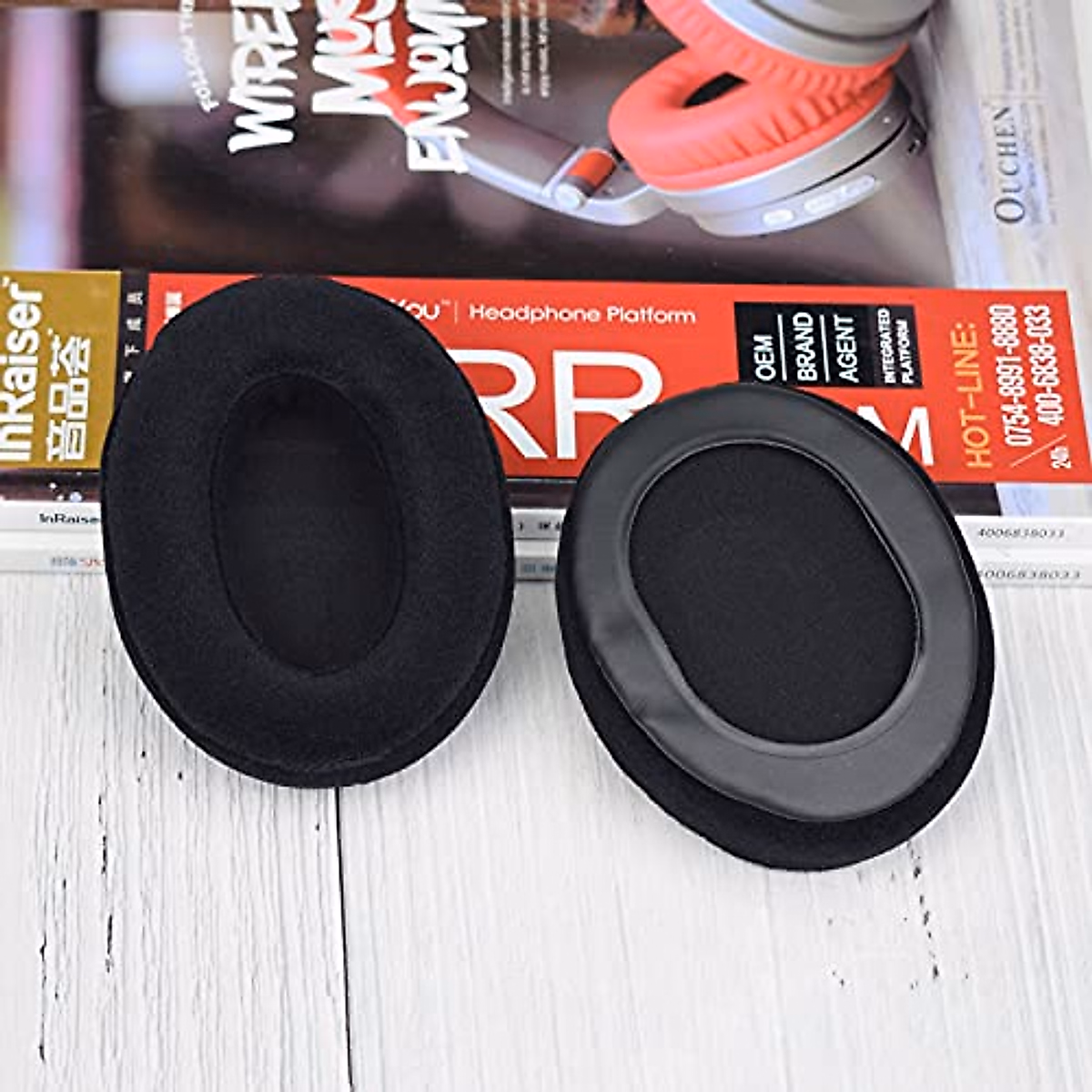 MOLGRIA Ear Pads Cushion, Replacement Earpads for HM5 ATH-M50X, ATH-M40X, ATH-M30X, ATH-M20X, ATH-M10, Headphones (Velour Black)
