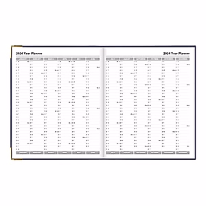Letts of London Classic Weekly Planner, 12 Months, January to December, 2024, Appointments, Gold Corners, Quarto Size, 10.25" x 8.25", Blue (C32YBE-24)