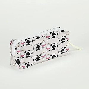 Bag Pen Case Pouch Box Organizer for Teen Girls Boys School Students Men Women Waterproof Zipper Pouch for Office Makeup, Cow Print Cow Stuff for Cow Lovers