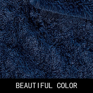 EasyJoy Super Soft Rugs for Living Room, Area Rugs for Bedroom 8x10 Navy Blue Fluffy Room Rug, Large Shag Throw Rug for Nursery Kids Room, Cute Mordern Fuzzy Rug for Playroom