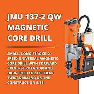 Fein Corded Universal Magnetic Core Drill with Maximum Drilling Depth 2" - 3/4" Straight Shank, 1,100 W, 130-520 RPM - JMU 137-2 QW - 72705861120