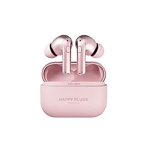 Happy Plugs Air 1 Zen – Fashion & Premium True Wireless in-Ear Earbuds – 30 Hours Battery Life – Passive Noise Cancellation - Pink Gold