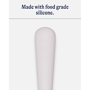 Lalo Little Spoon Set - 2 Piece Baby Spoons Set for Infants & Babies - Made From Food Grade Silicone Dishwasher Safe - Baby Feeding Essentials for Early Stage Mealtime - Lavender
