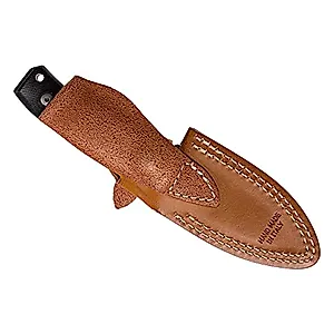 LionSTEEL M4 Fixed Blade Camping and Outdoor Knife, M390 Steel Hollow Grind Drop Point Blade, Black G10 Handle, Includes Double Stitched Leather Sheath