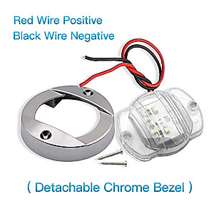 10Pcs White DC 12V 3 Inch Round Marine Boat Interior Lights Transom Mount Led Stern Anchor Lights LED Night Fishing Lights IP67 Waterproof Deck LED Courtesy Light