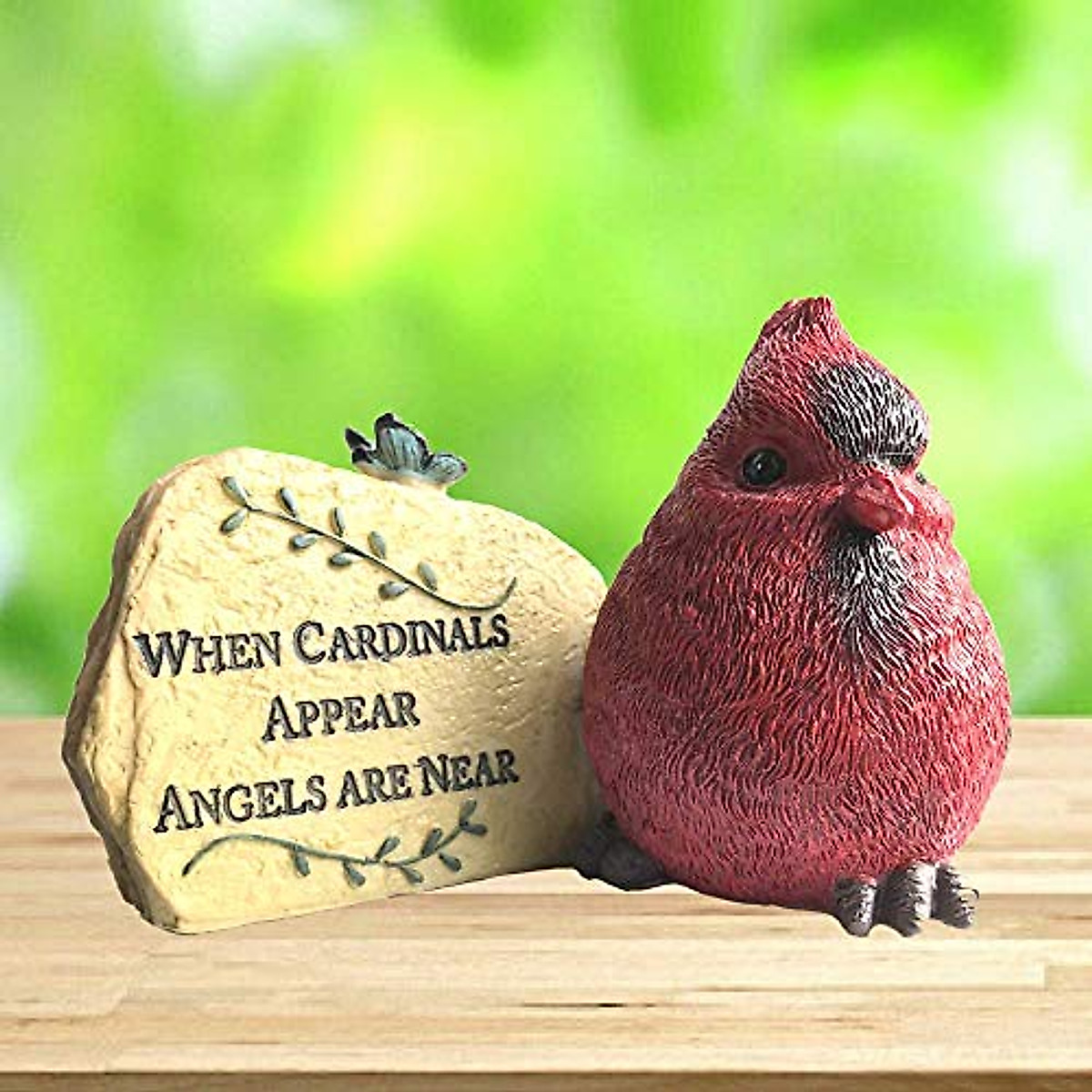 BANBERRY DESIGNS Cardinal Desk Rock - When Cardinals Appear Angels are Near - Memorial Sentiment with Red Cardinal Design - in Loving Memory of a Loved One