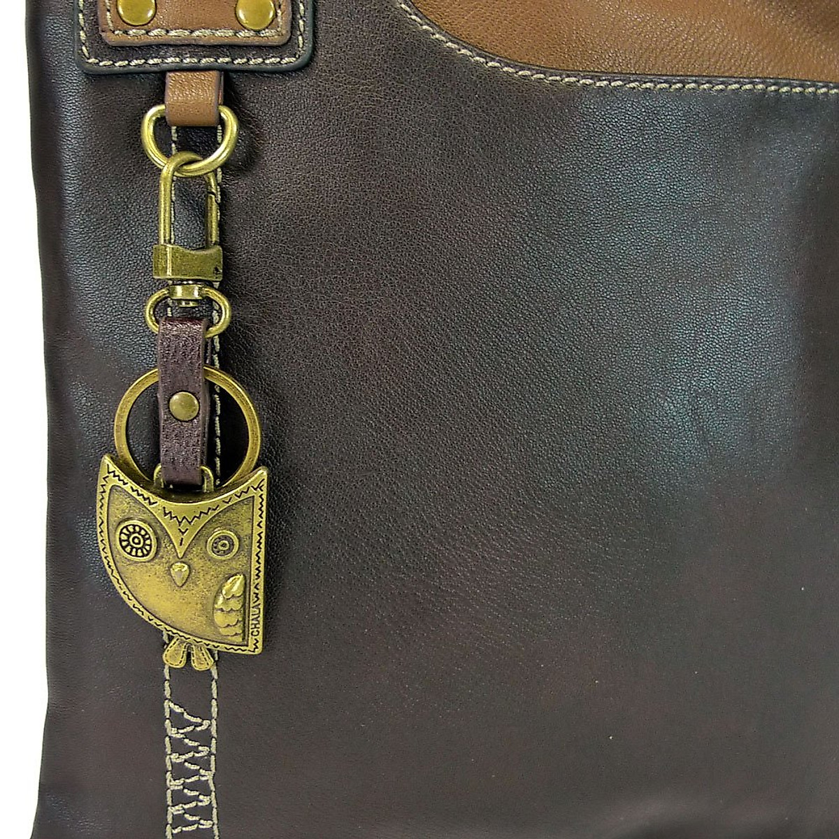 CHALA SWING Pack Cross Body Small Purse with Metal Mini Keychain (813-DB-OWL)