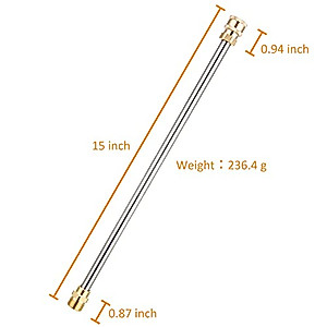 PWACCS Pressure Washer Extension Wand, Universal Lance Extension for Power Washer, Stainless Steel Replacement of Pressure Washing Extended Rod, M22 to 1/4 Inch Quick Connector