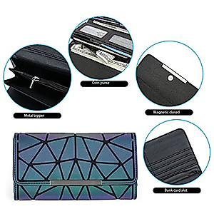 Wallets for Women Tote Bag Geometric Handbags Luminous Ladies Handbags Wallets and Handbags Messenger Bags Ladies Holographic Messenger Shoulder Bags (Glow-8)……