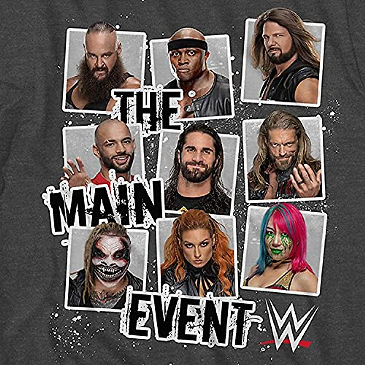 WWE Boys Superstars Group Shirt - John Cena, Daniel Bryan, Seth Rollins World Wrestling Champion Belt T-Shirt (Charcoal Heather, Large)