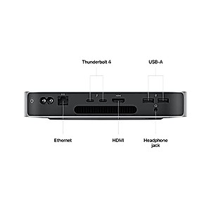 Apple 2023 Mac Mini Desktop Computer M2 chip with 8‑core CPU and 10‑core GPU, 8GB Unified Memory, 512GB SSD Storage, Gigabit Ethernet. Works with iPhone/iPad