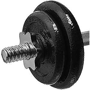 Amazon Basics Adjustable Dumbbell Weight Set with Case, 38 pounds, Black