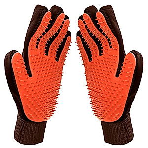 Raw Paws Soft-Tip Pet Grooming Gloves for Dogs & Cats - Cat Deshedding Glove - Cat Gloves for Grooming - Horse Grooming Gloves - Dog Deshedding Glove - Cat Grooming Glove, Dog Brush Glove for Shedding
