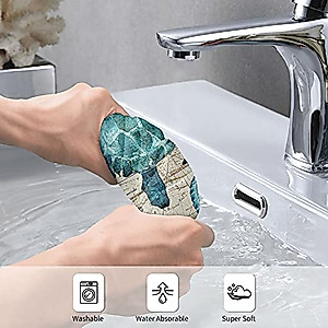 XWQWER Sea Turtle Ultra Soft Highly Absorbent Decor Hand Towels, Dish Guest Towel Multipurpose for Bathroom Kitchen Gym Hotel Spa and Home(27.5 x 12 in)