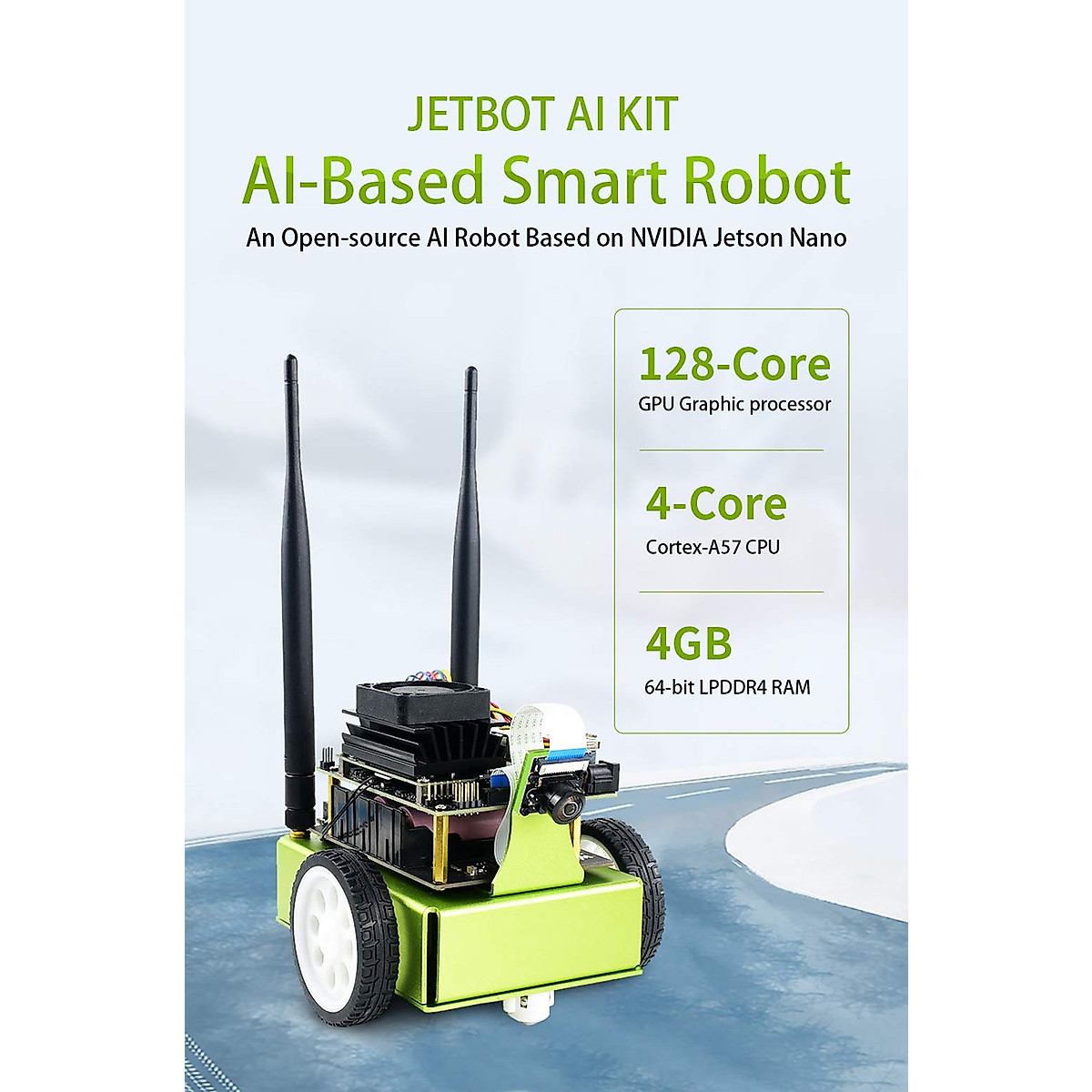 Coolwell Waveshare JetBot AI Kit Accessories Add-ons for NVIDIA Jetson Nano to Build JetBot(Literally Smart Robot)