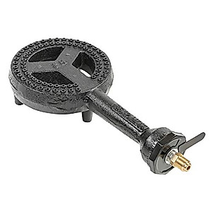 Concord 6" Diameter High Pressure Banjo Jr Burner Head with Brass Orifice and Build in Stand (Burner Head with Regulator Hose)