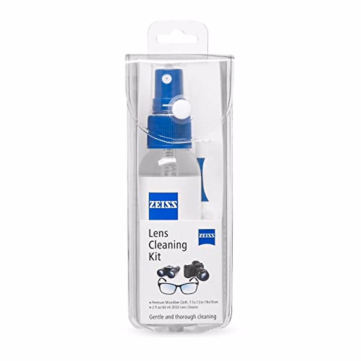 ZEISS 2oz Spray and Microfiber Lens Cleaner Care Kit for Coated Lenses, Binoculars, Scopes, Cameras, and Glasses