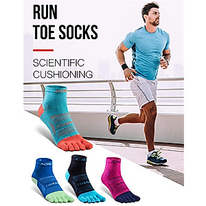 AONIJIE 3 Pair Sports Socks Multicolor Athletic Five Toe Socks for Men Women Running Hiking Basketball (Medium)