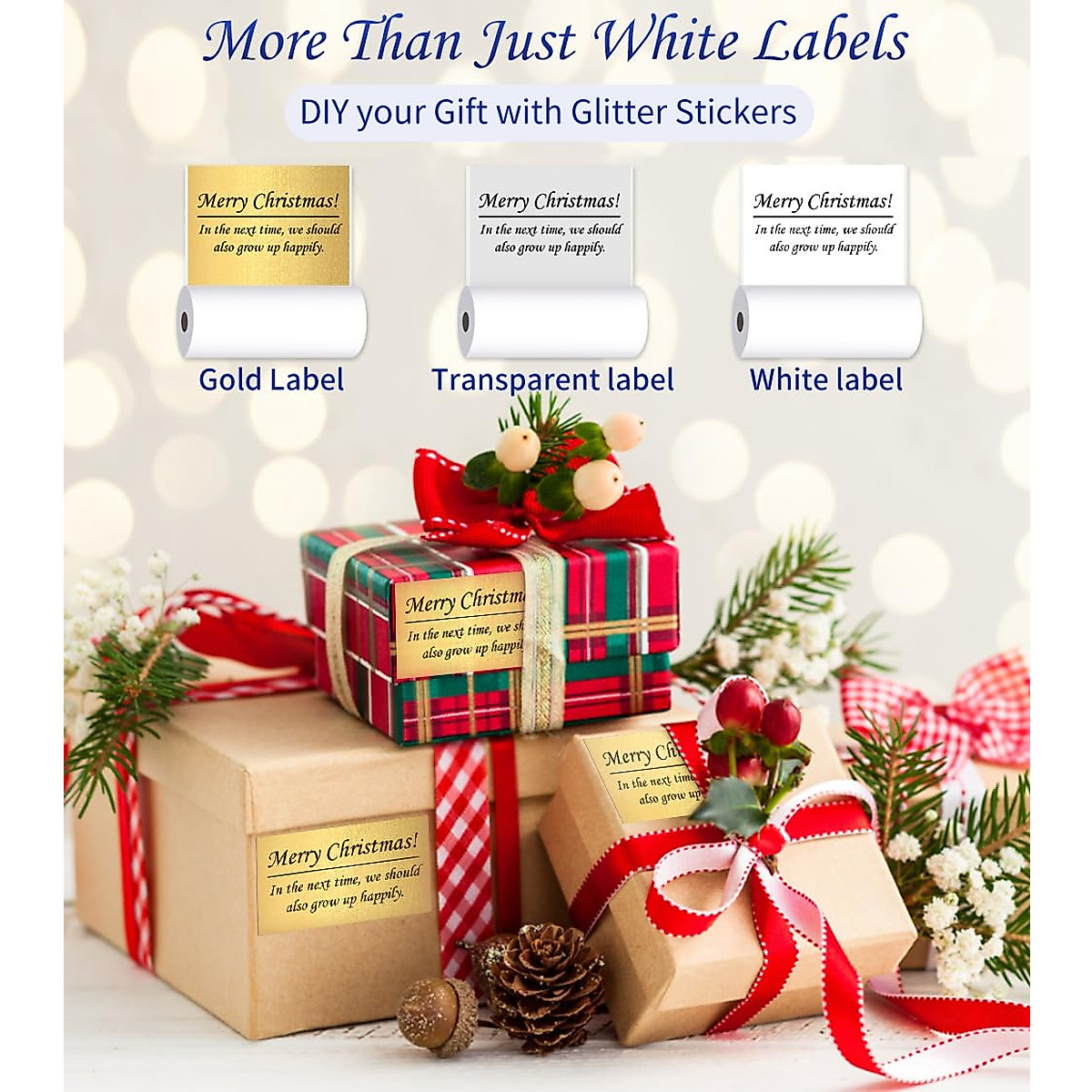 Phomemo M02 Sticker Printer - 2024 Mini Pocket Printer Portable Thermal Inkless Photo Printer via Bluetooth - Good for Exam Notes, Study Notes, Scrapbooking, Journal, Work, Gifts