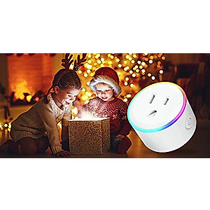WiFi Smart Plug Mini Smart Outlet Work with Alexa& Google Home, Wireless Smart Socket with Night Light, Timer Function Device Sharing, Wall Plug No Hub Required APP Remote Control from Anywhere
