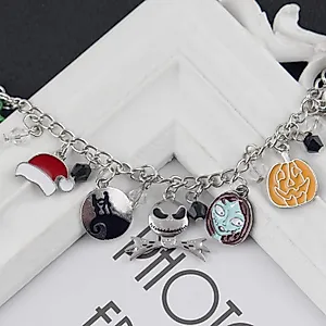 KANGSHUN Anime The Nightmare Before Christmas Jack Skeletron Sally Zero Charm Bracelet for Christmas gift