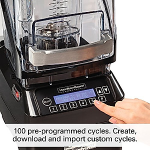 Hamilton Beach Commercial HBH755 The Eclipse Blender, 64 oz./2L, 3 hp, Quiet Blend Technology, 18.5" Height, 8.5" Width, 10.75" Length, Black