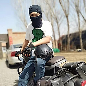 Balaclava Face Mask, Cooling Neck Gaiter Face Cover for Men UV Protection Ski Motorcycle Riding (Black)