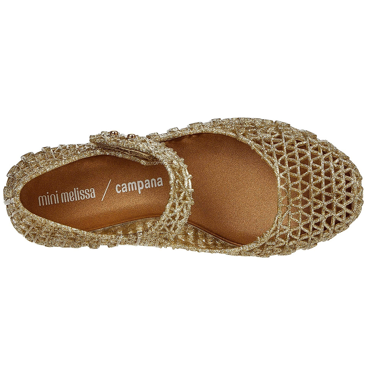 mini melissa® Campana Papel BB Toddler Shoes – Synthetic Construction – Cushioned Footbed – Round Toe Gold 10 Toddler M