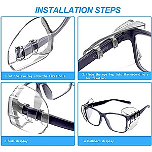 Generic 3 Pairs Safety Glasses Side Shields, Soft TPU Material, Fits Small to Medium Eyeglasses Frames, Easy Installation, Lightweight and Flexible