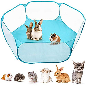 PrimePets Small Animal Cage Tent, Hamster Pet Playpen, Guinea Pig Cage Yard, Waterproof Foldable Outdoor/Indoor Pop Open Exercise Fence, Yard Fence for Baby Chicken Hedgehogs