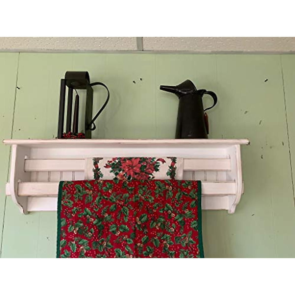 Quilt Rack for the wall, Double Bar Quilt Rack Wall Shelf, Quilt Display Shelf, Rustic Quilt Rack | Quilt Rack for 2 Quilts