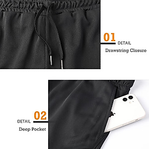 Surenow Mens Running Gym Shorts 3 Inch Breathable Lightweight Athletic Sport Shorts Training Workout Shorts with Pockets Black