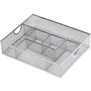 YBM HOME Cosmetic Storage Makeup Organizer Holds Your Cosmetics, Makeup Brushes, Pencils and Accessories, Designed for Vanity Bathroom or Counter Dresser, Stainless Steel Mesh Design 2262