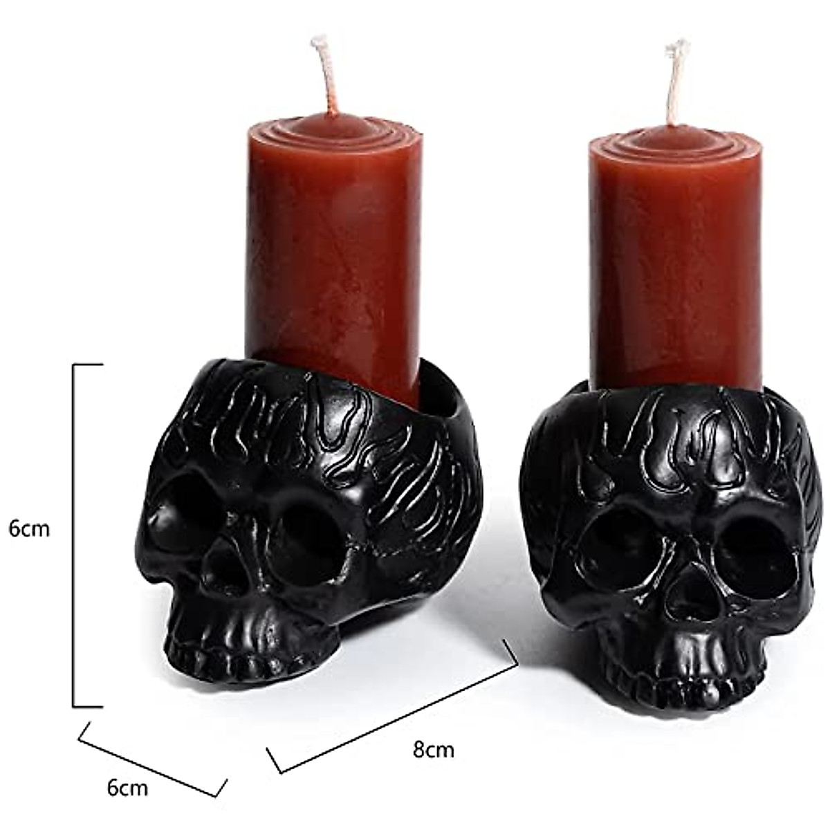 Skull Blood Candles - Bleeding Dripping Red Wax , Skeleton Candle, Gothic Goth Gift Magic Skulls Candlestick Spooky Ghost Bar Decoration, Bleeding Candle - Unique Gifts for Him. Her (Skull 2 Pack)
