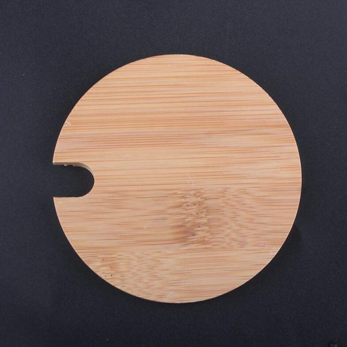 4Pcs Natural Bamboo Mug Lids with Spoon Hole Regular Mouth Mug Cover Heat Resistant Decorative Bamboo Lids Compatible Cup Lid for Drink Cup Coffee Mug Jar (Outer Diameter 3.35inch)