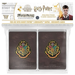 Harry Potter Hogwarts Battle Card Sleeves | 160 Card Protector Sleeves for Hogwarts Cards from Harry Potter Deckbuilding Games | Cardsleeve Back Artwork Featuring Hogwarts Crest