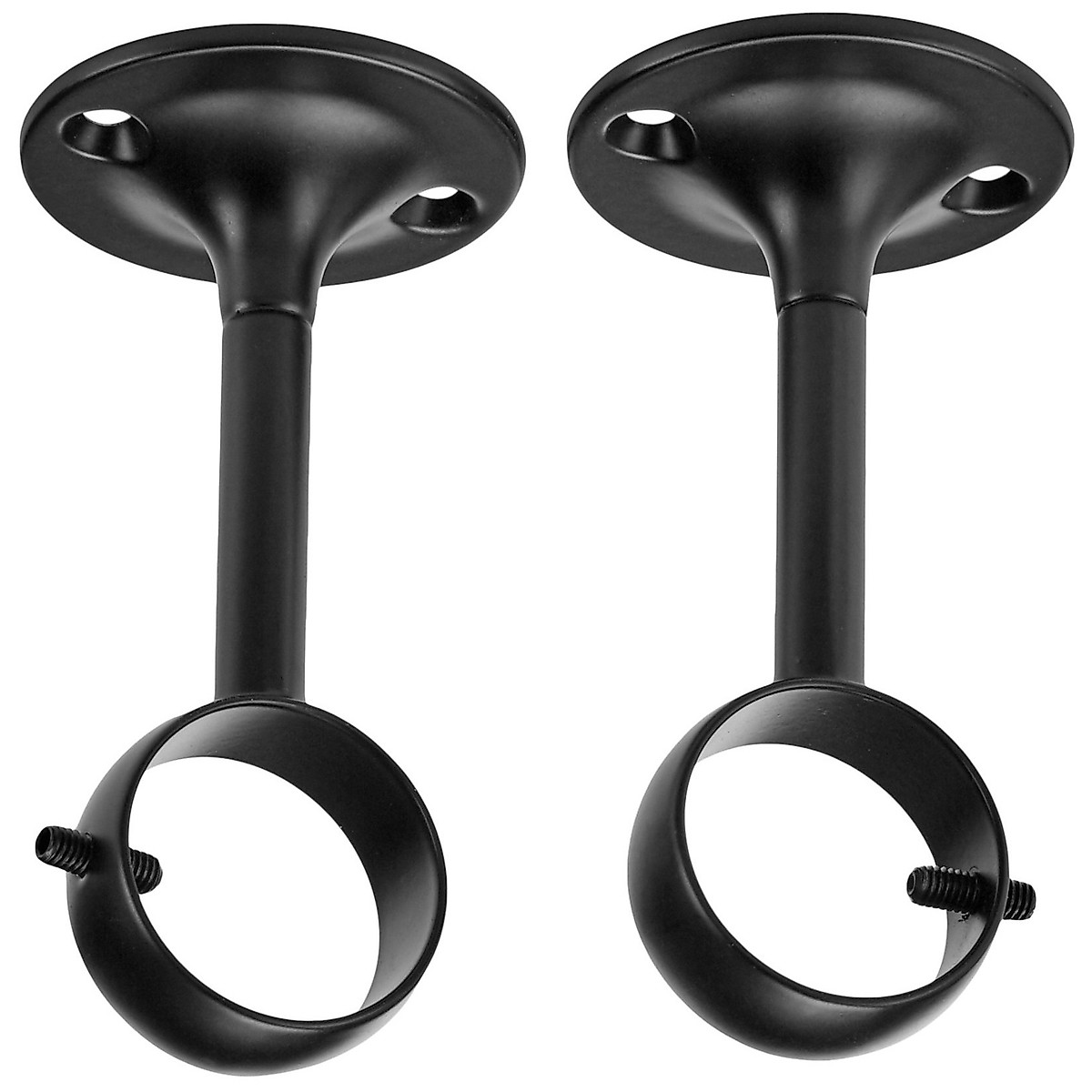 Amazon Basics Curtain Rod Ceiling-Mount Bracket, Set of 2, Black