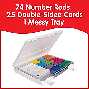 edxeducation Number Rods to Go - Hands-on Math Manipulative for Kids - Includes 231 Number Rods - 50 Double-Sided Activity Cards and Activity Book